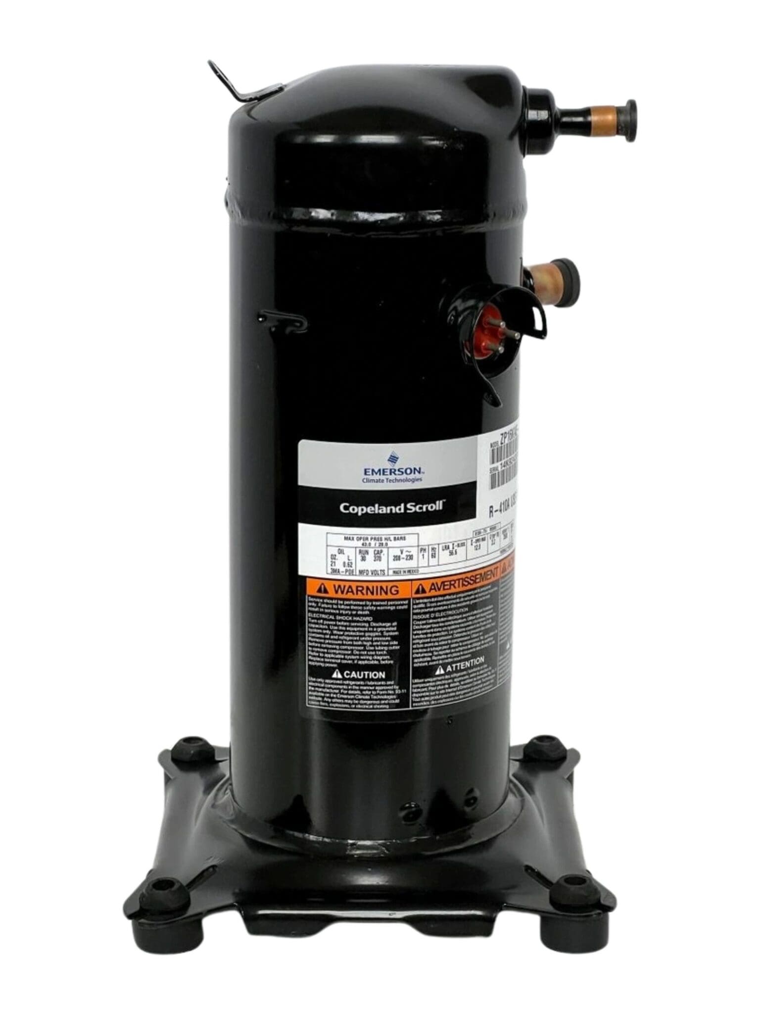 ZP16KAE-PFV-130 - Copeland 1-1/2 HP A/C Scroll Compressor - 16,000 BTU ...