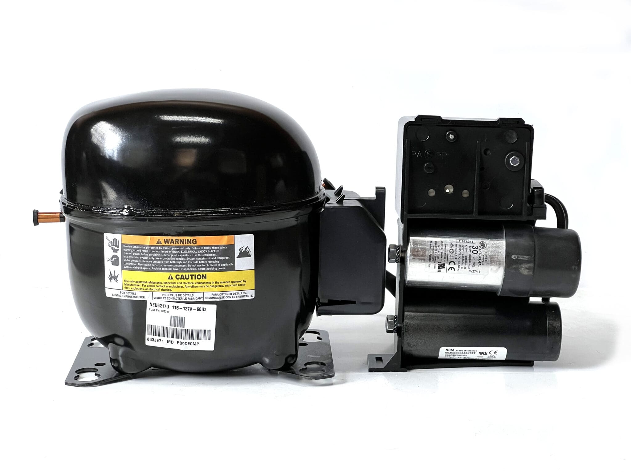 NEU6217U - Embraco +1/2 HP Refrigeration Compressor - 115-127V - R-290A ...